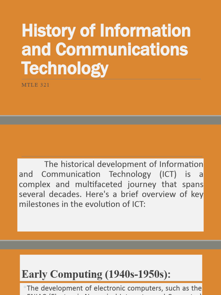 ICT Evolution for Tech Students | PDF | Mobile Phones | Mobile Technology