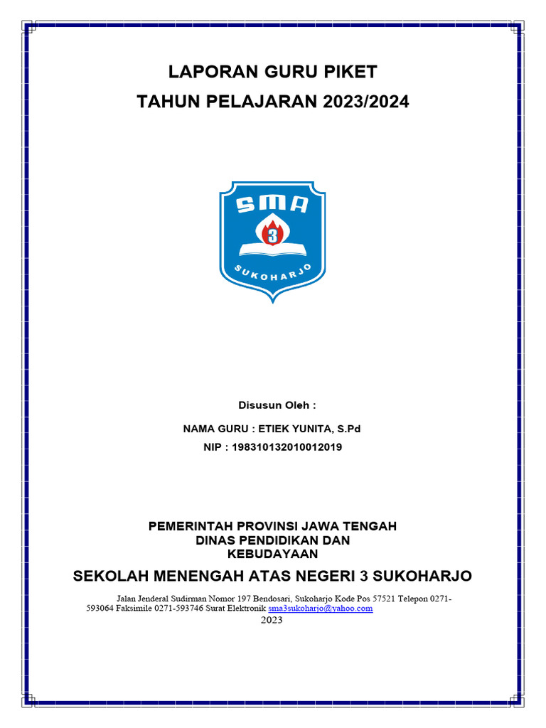 LAPORAN GURU PIKET Etiek Yunita | PDF