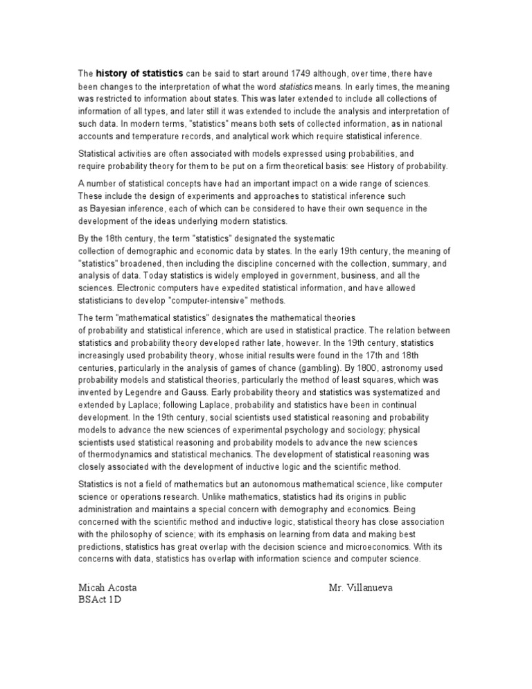 Evolution of Statistics: From States to Science | PDF | Statistics ...