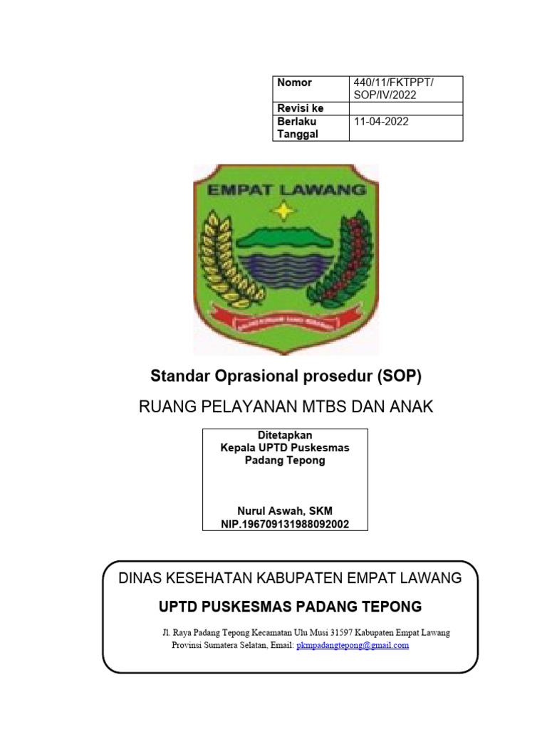 Sop Mtbs PD Tepong | PDF