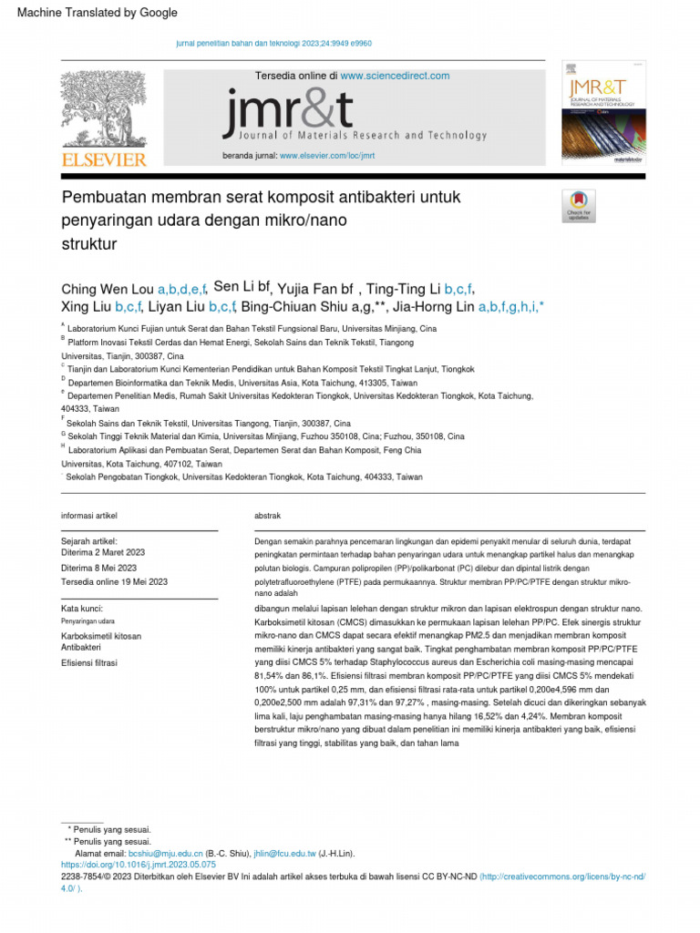 Materials Micro Nano Composite Fiber Membrane | PDF