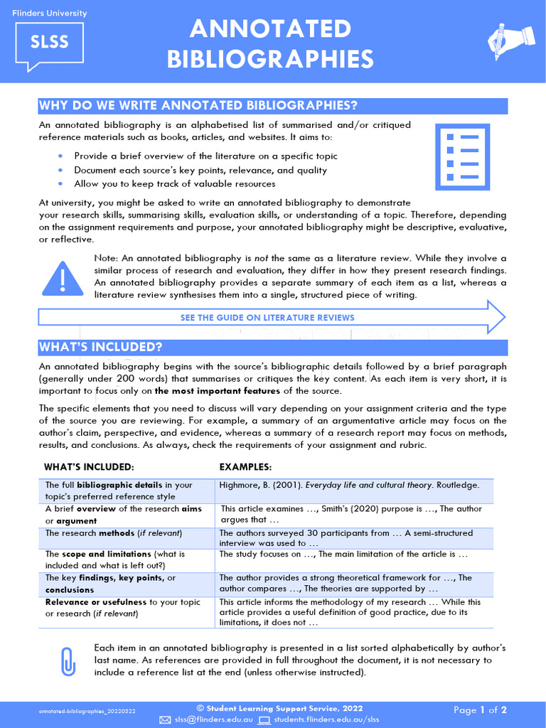 Annotated Bibliographies | PDF | Bibliography | Methodology