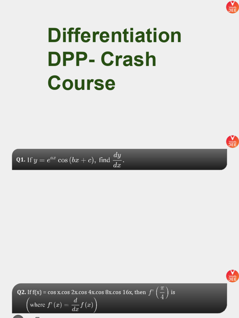 Differentiation+DPP+ +Crash+Course | PDF