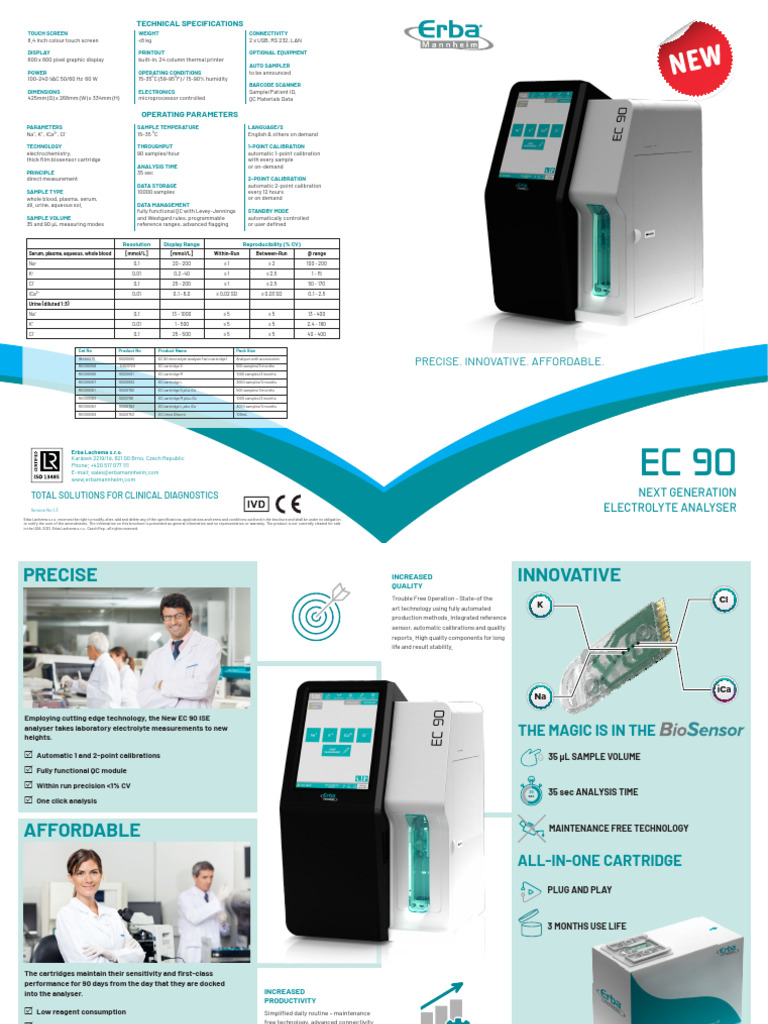 EC 90 Electrolyte Analyzer and Accessories Brosur | PDF