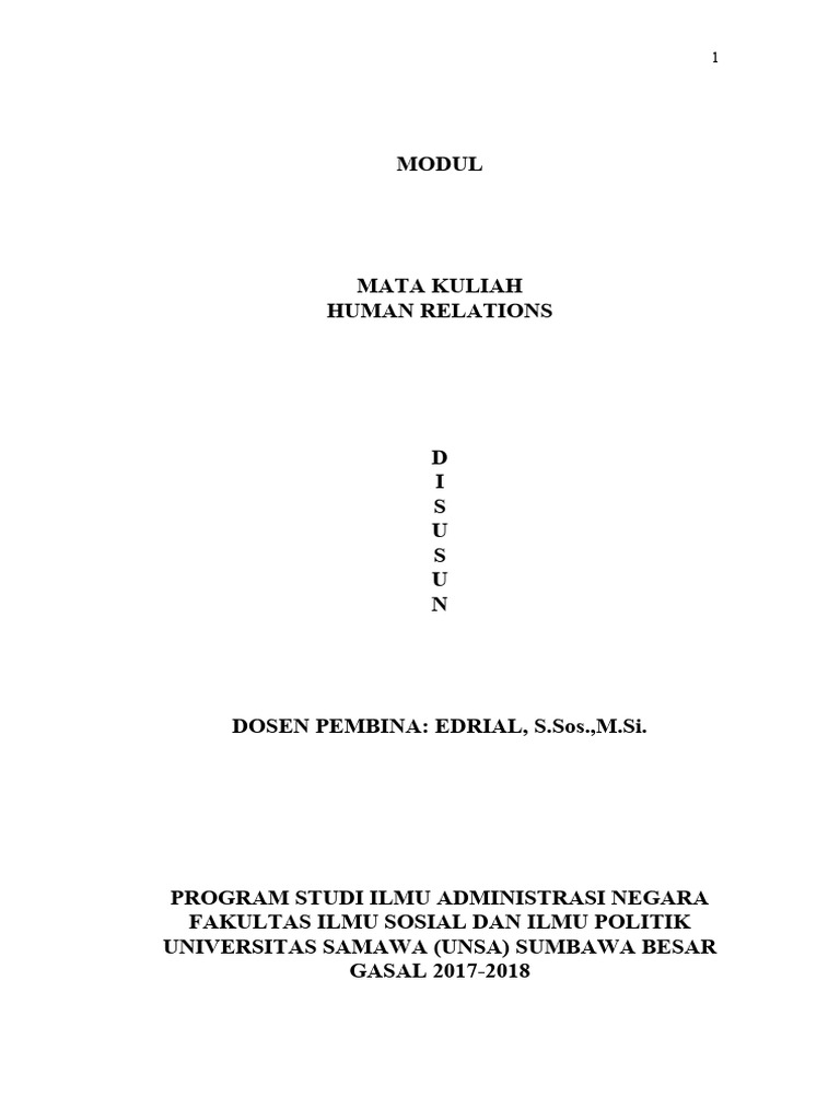 Modul Human Relations | PDF