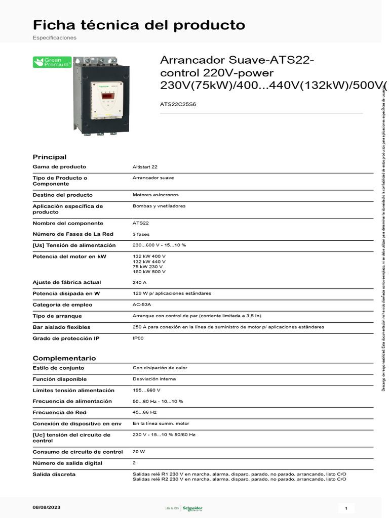 Altistart 22 - ATS22C25S6 | PDF | Relé | Ingenieria Eléctrica