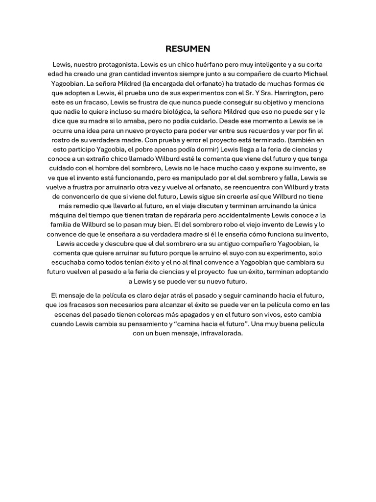 Resumen de Película | PDF