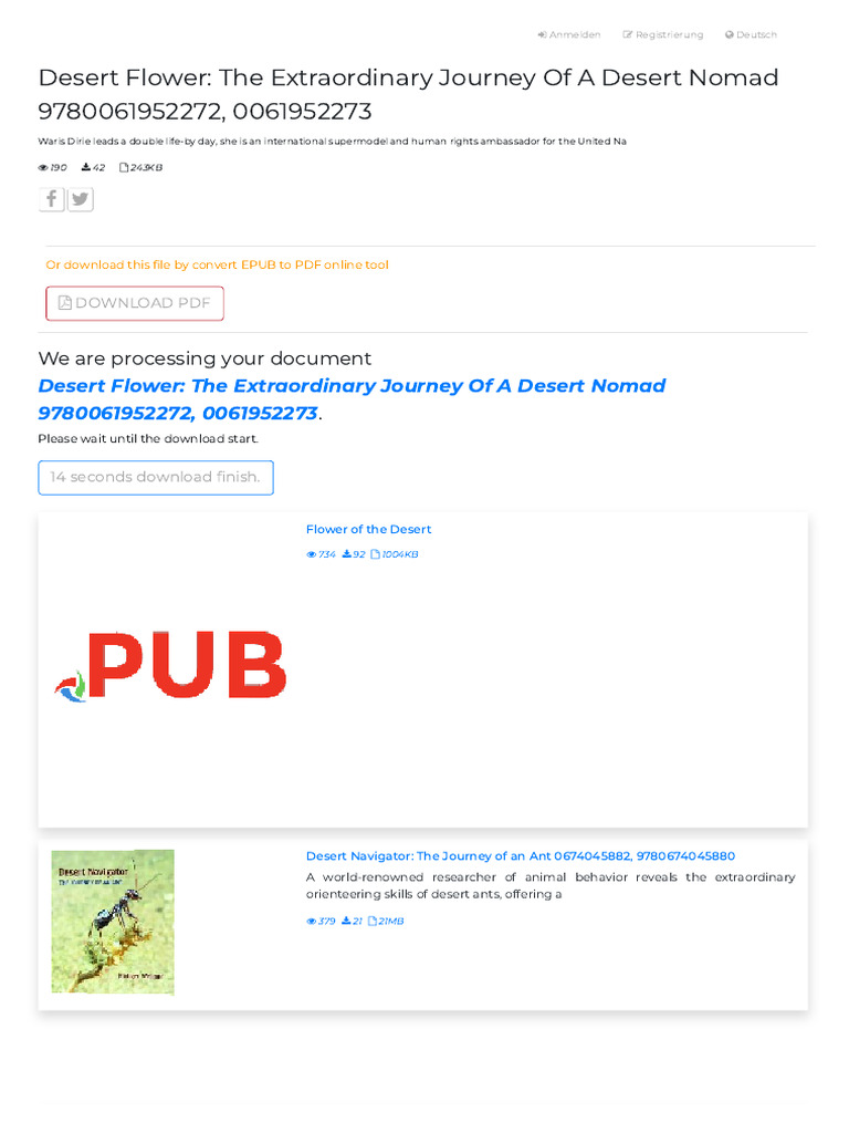 Queue - Desert Flower - The Extraordinary Journey of A Desert | PDF