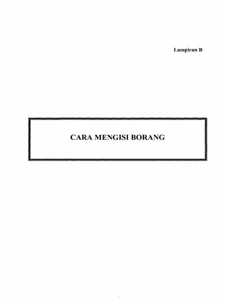 Lampiran B - CARA ISI BORANG | PDF
