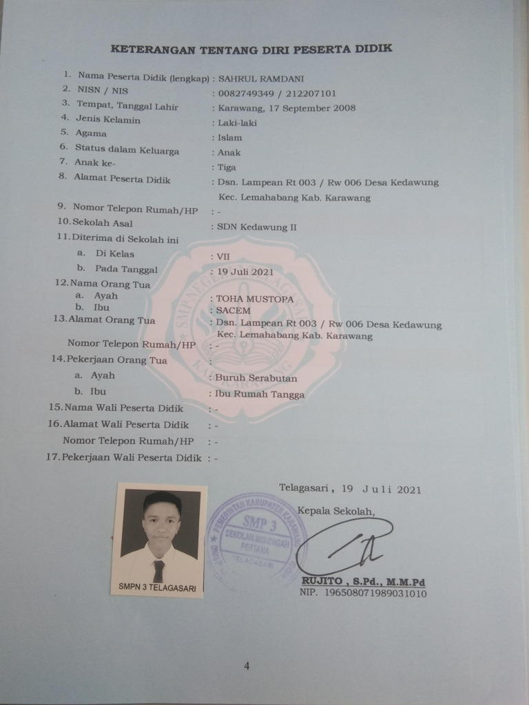 BIODATA RAPOT - Wiro Sableng | PDF