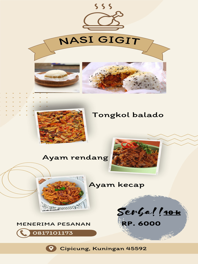 Krem Kekinian Estetik Promosi Menu Utama Makanan Spanduk | PDF