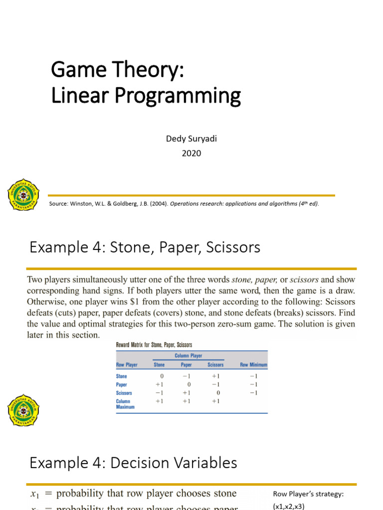 Game Theory - LP | PDF | Games & Activities | Teaching Methods & Materials