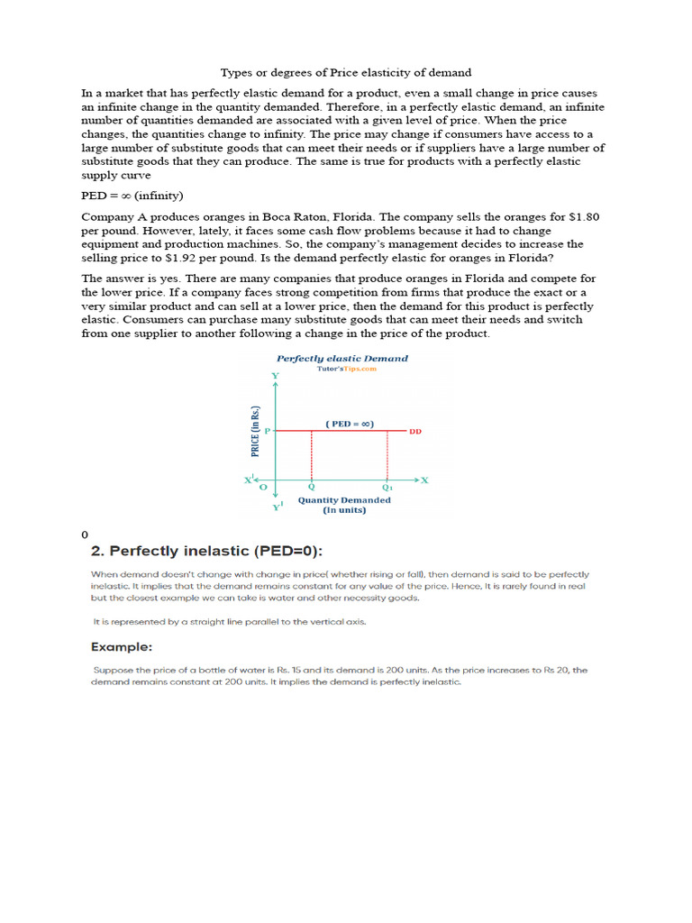 Degrees of Price elasticity of demand.docx | PDF