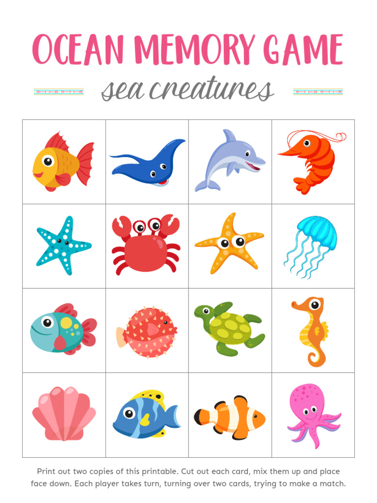 Ocean Memory Game | PDF