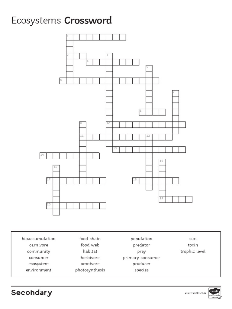 Ecosystems Crossword A.Do Now! | PDF | Foods | Food Web