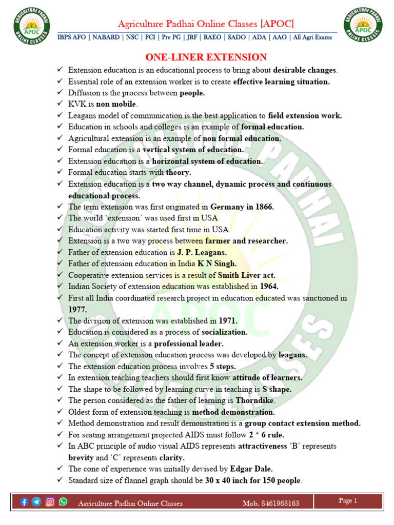 Extension Oneliner Notes | PDF | Communication