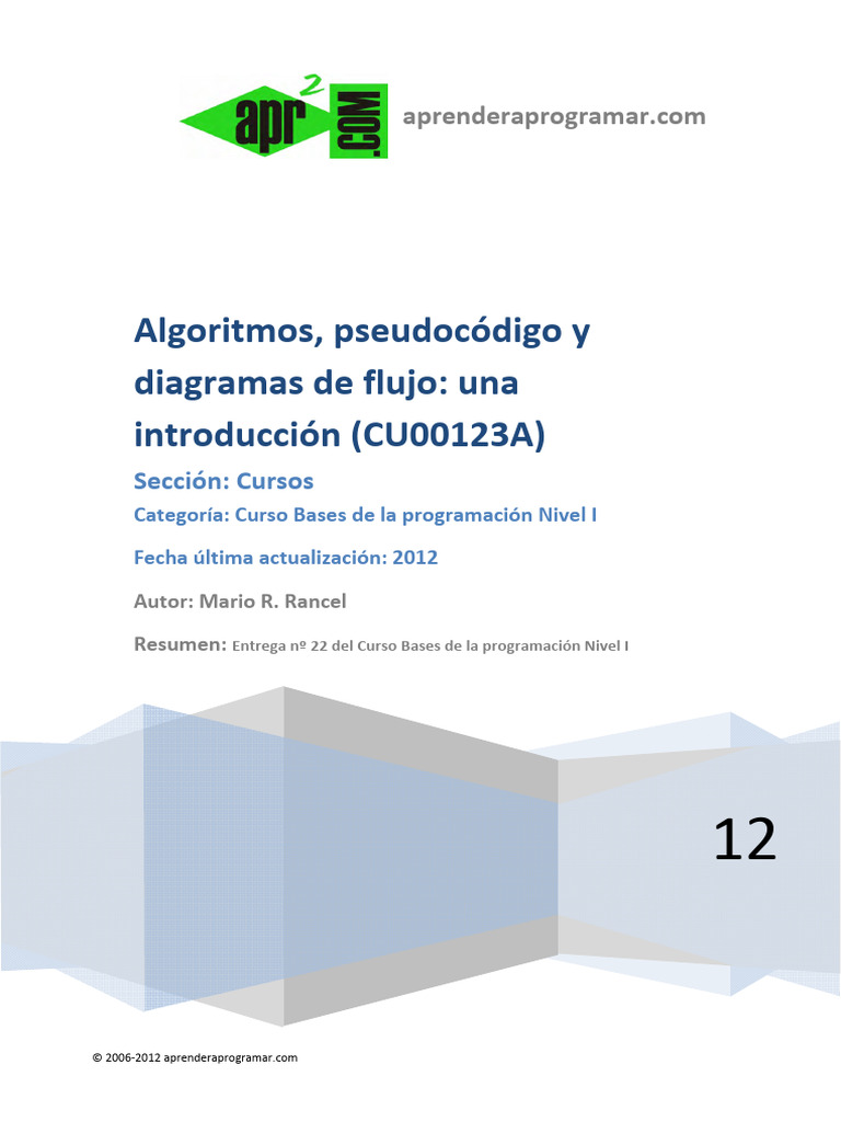 Algoritmos, Pseudocodigos y Diagramas de Flujo | PDF | Algoritmos