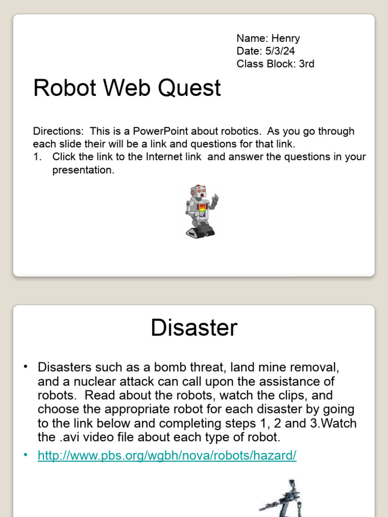 Robotics Webquest-1 | PDF | Robot | Robotics