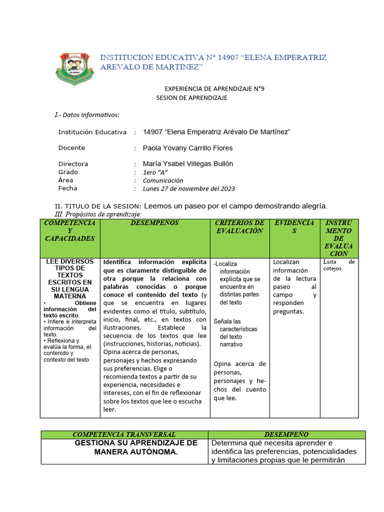 Semana 2 Exper 9 | PDF | Aprendizaje | Evaluación
