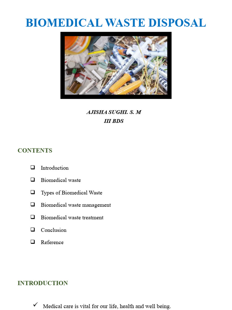 Biomedical Waste Disposal | PDF | Waste | Incineration