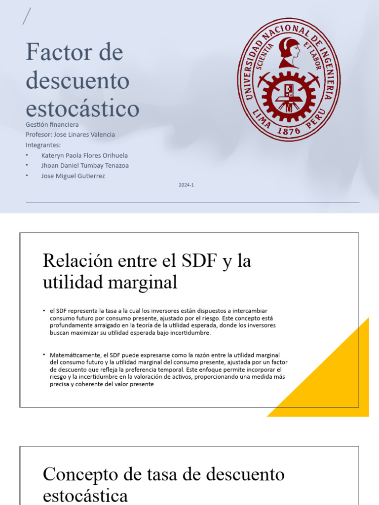 Factor de descuento estocástico | Descargar gratis PDF | Compartir ...