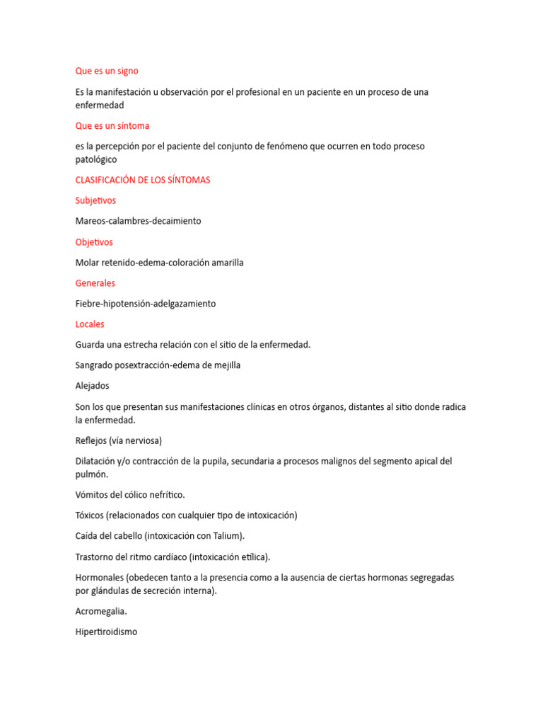 Que Es Un Signo | PDF | Medicina CLINICA | Medicina