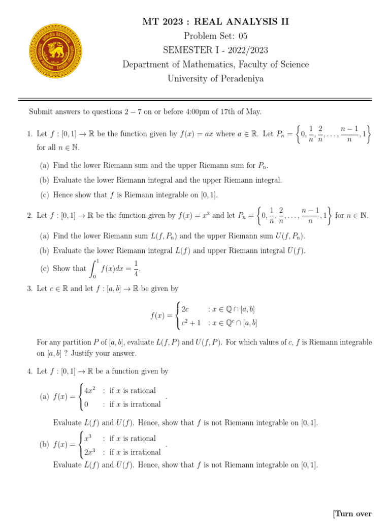 MAT 2023 Tutorial 5 2024 | PDF | Complex Analysis | Functions And Mappings