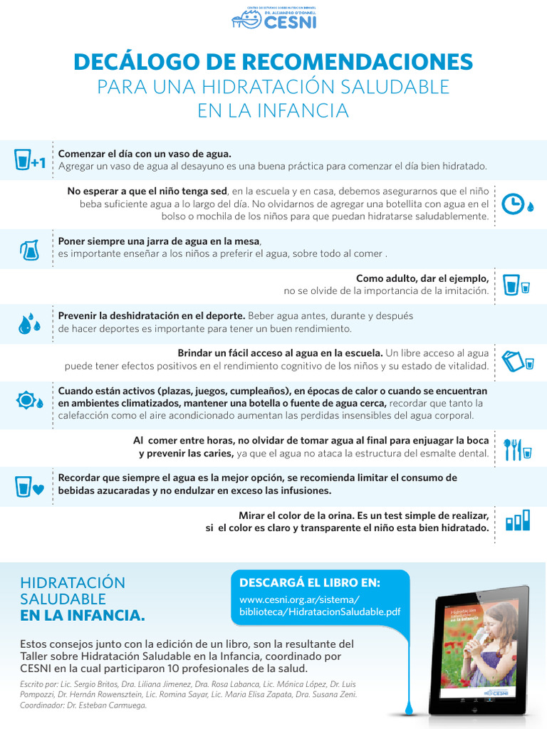Decalogo Hidratacion | PDF | Agua
