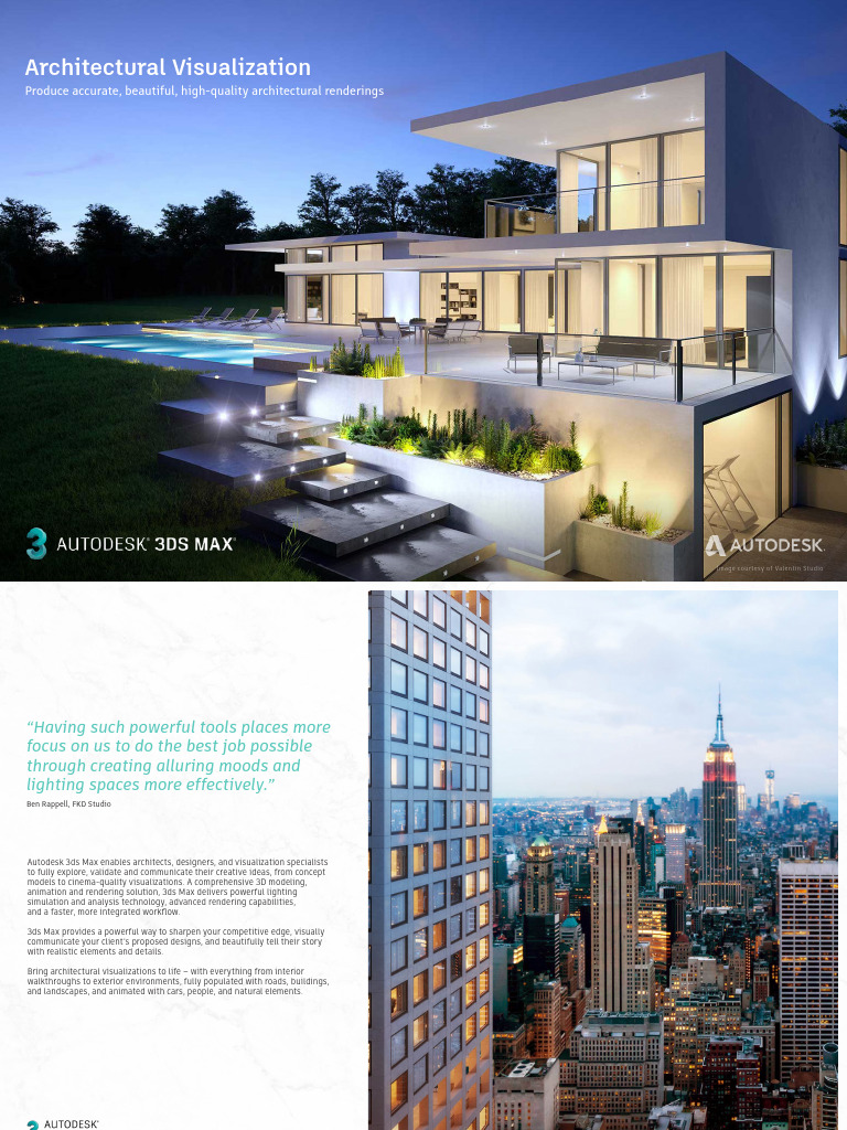 3ds Max Brochure - Architectural Visualization | PDF | Autodesk 3ds Max ...