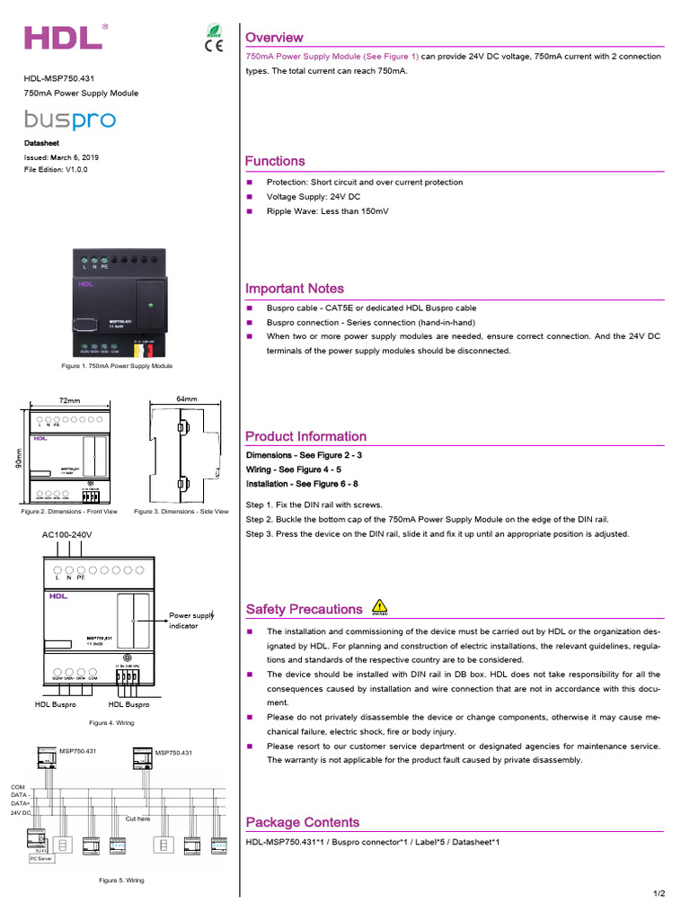 750ma Power Supply Module (See Figure 1) : Datasheet Issued: March 6 ...
