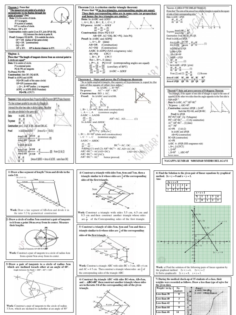 10th 40+Passing Questions 2024 | PDF | Quadratic Equation | Triangle