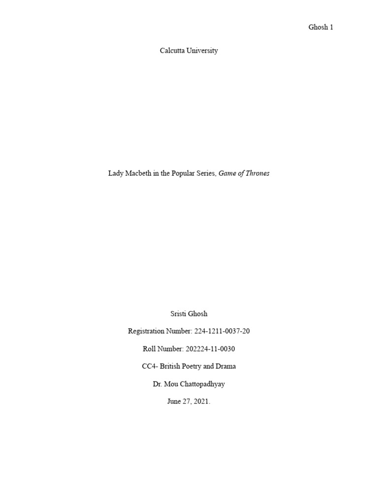 CC4 Term Paper | PDF | Macbeth | Obsessive–Compulsive Disorder