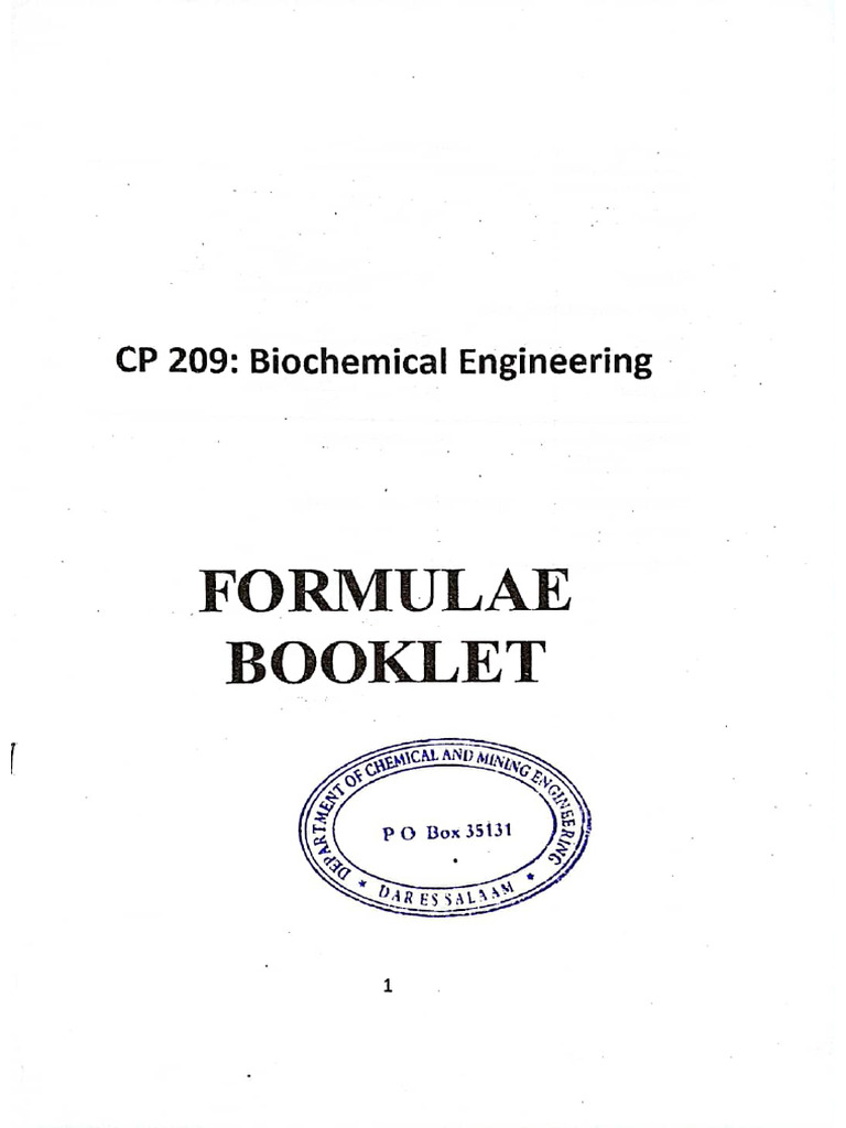 CP 209 Formula Booklet | PDF