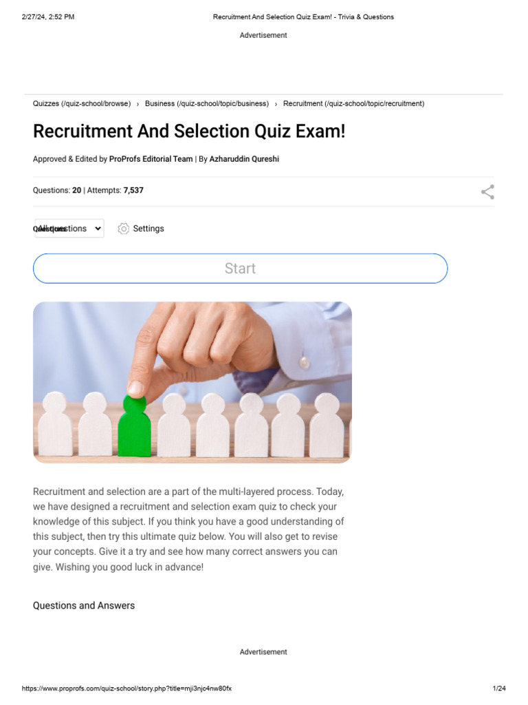 Recruitment And Selection Quiz Exam! - Trivia & Questions | Download ...