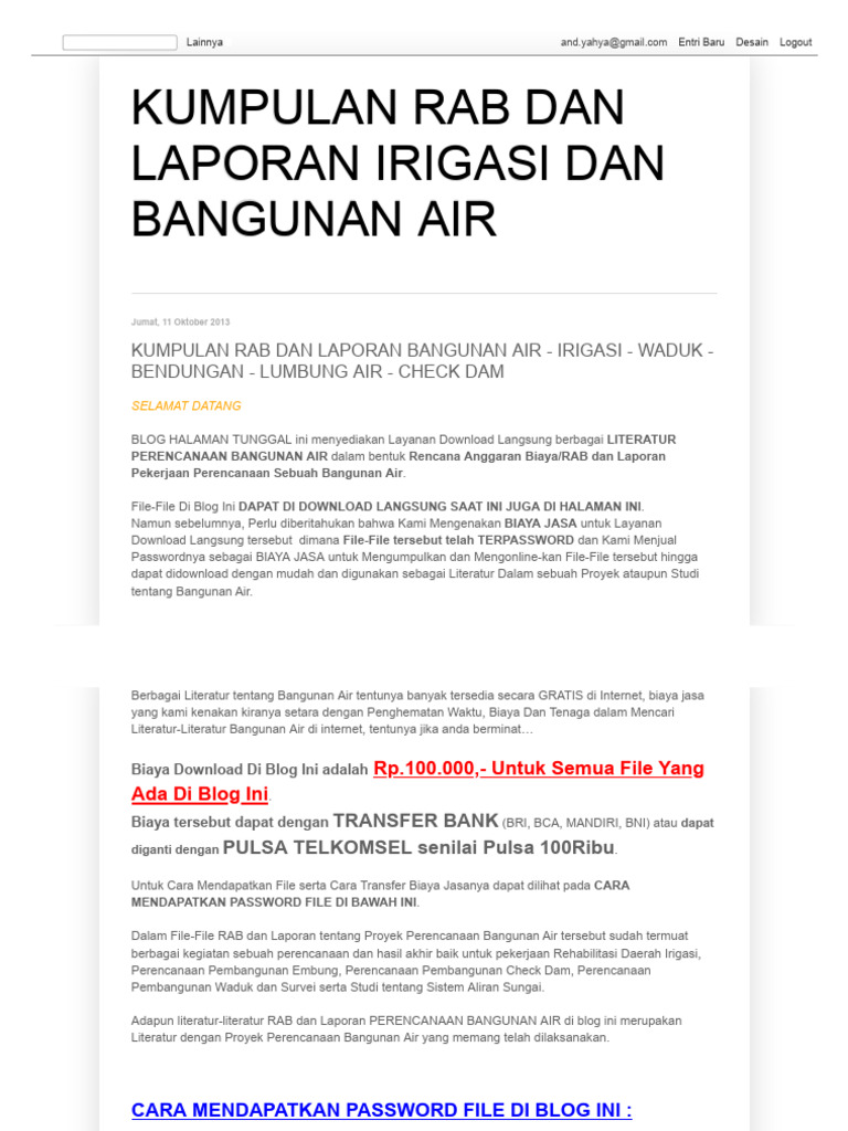 Rab Dan Laporan Irigasi Bangunan Air Iri | PDF | Komputer | Teknologi ...