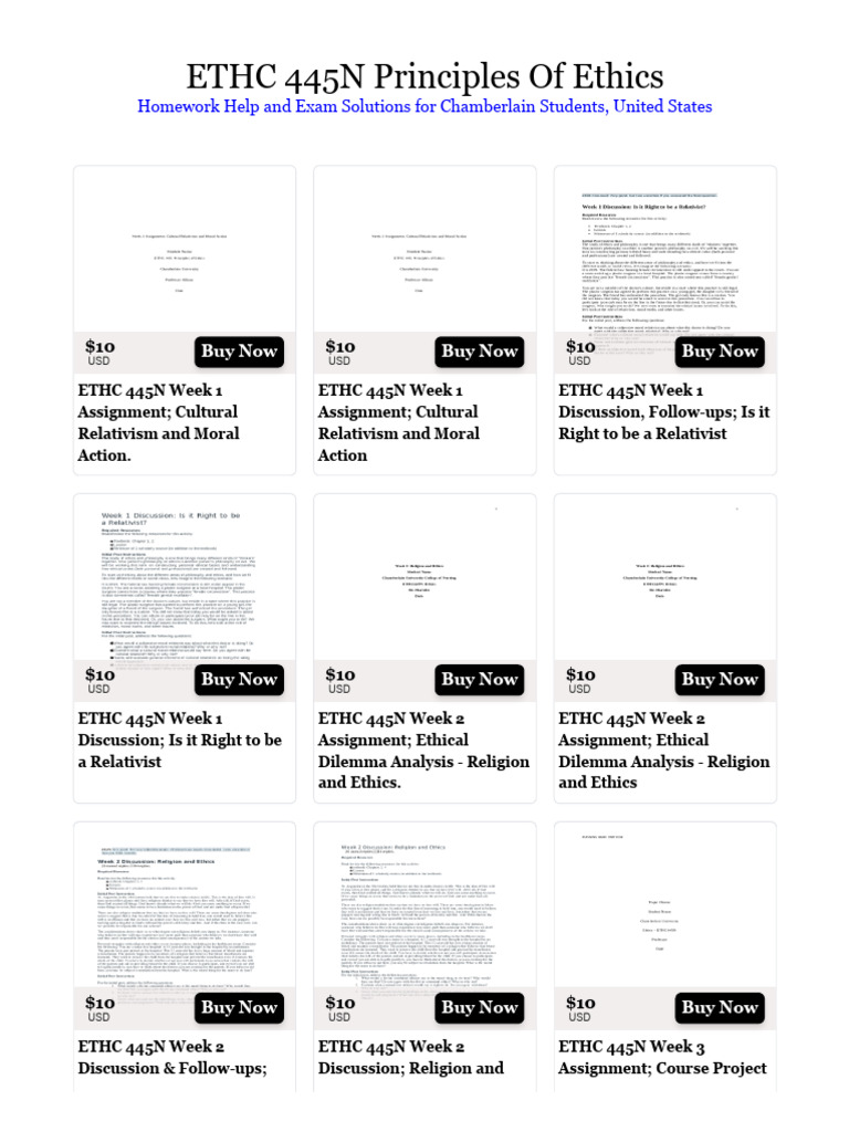 ETHC 445N Ethics Homework Solutions | PDF | Relativism