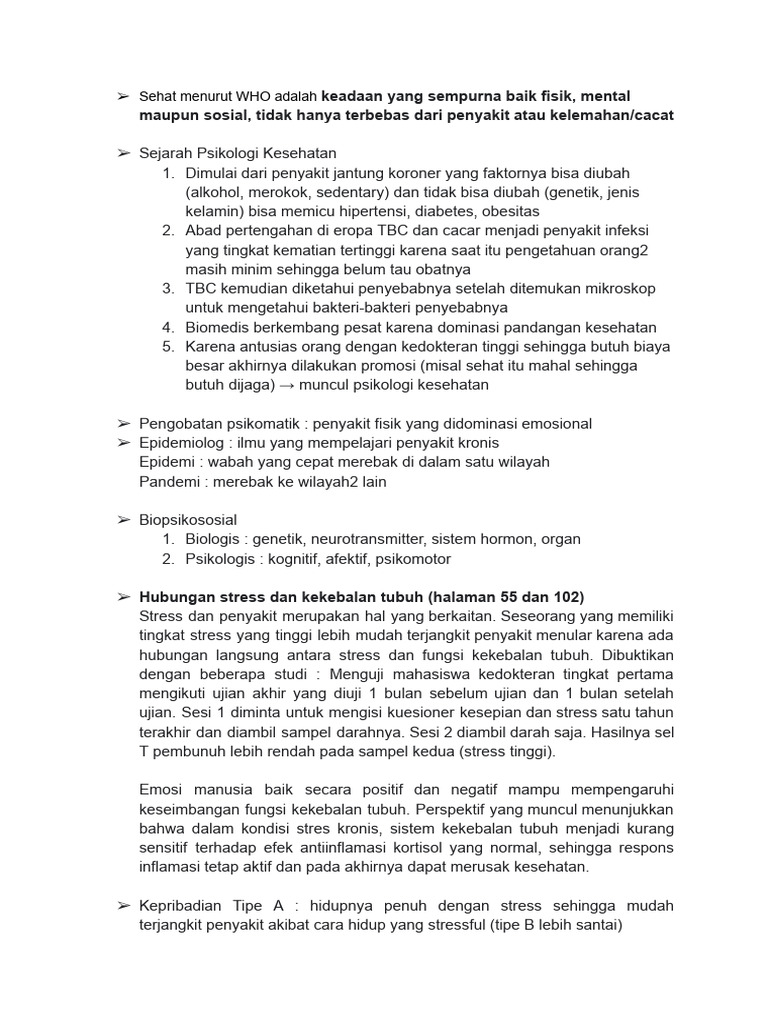 Catatan Psikologi Kesehatan Pdf