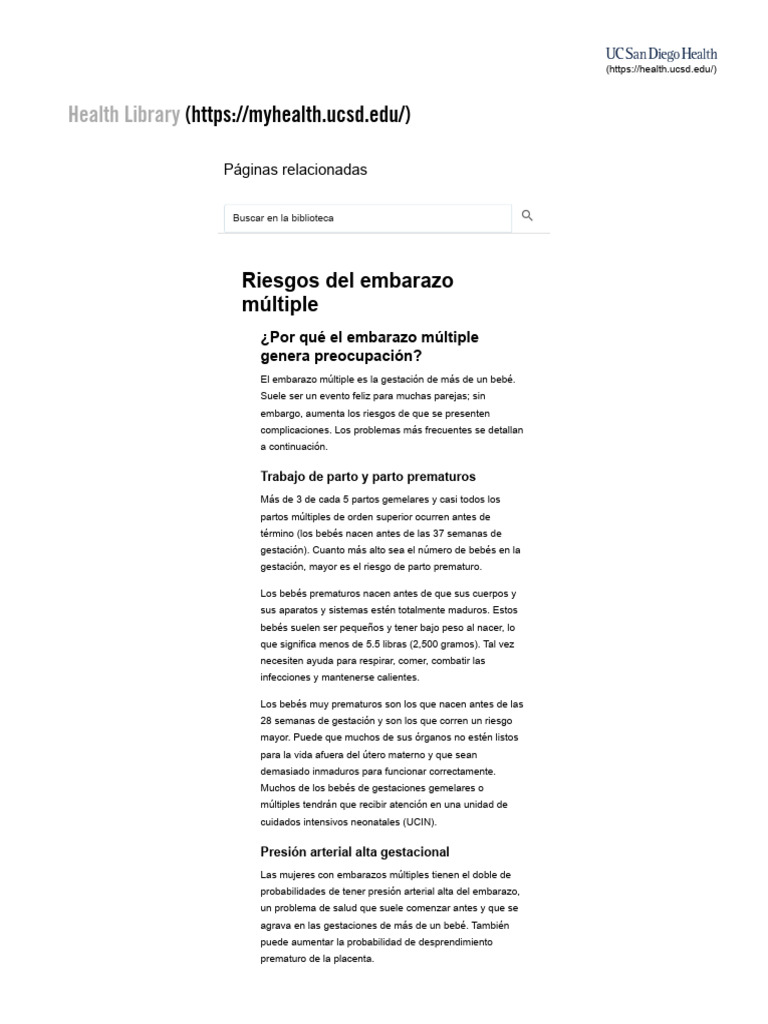 5.1 Riesgos en Embarazos Multiples | Descargar gratis PDF | El embarazo | Parto prematuro
