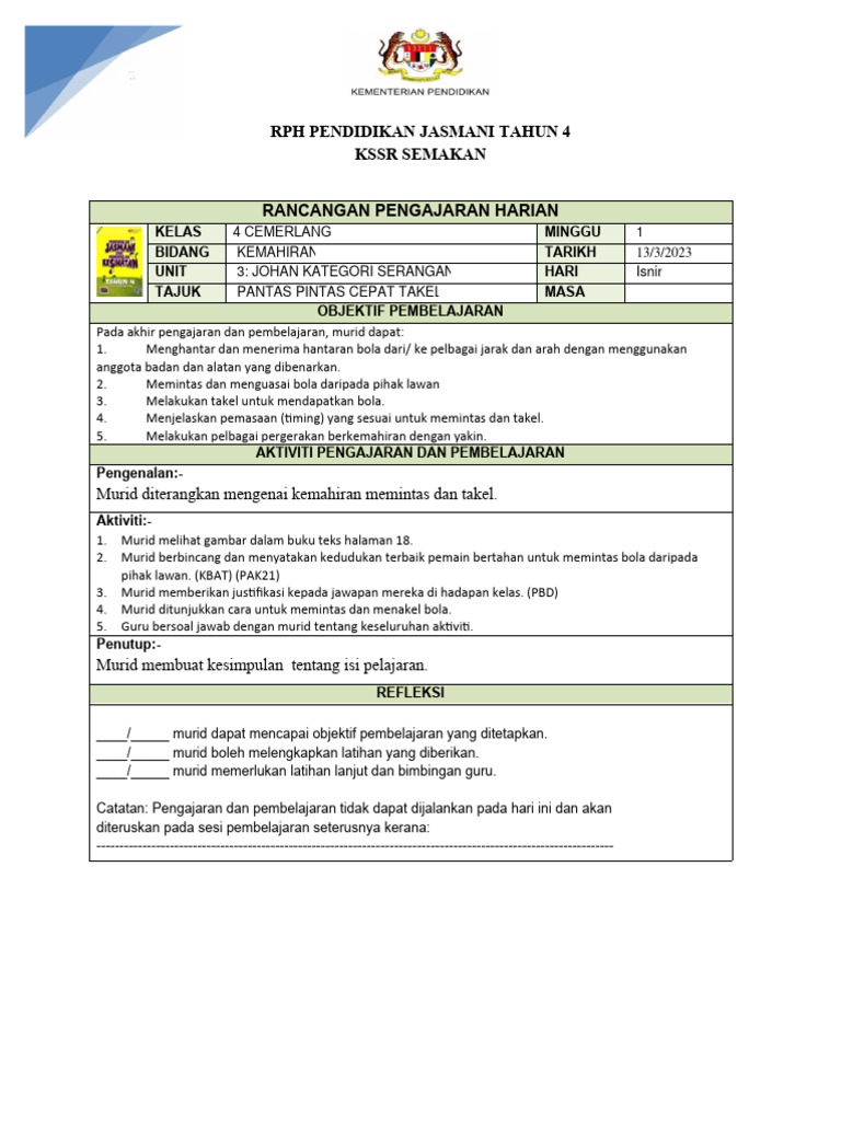 RPH PJ THN 4 New | PDF