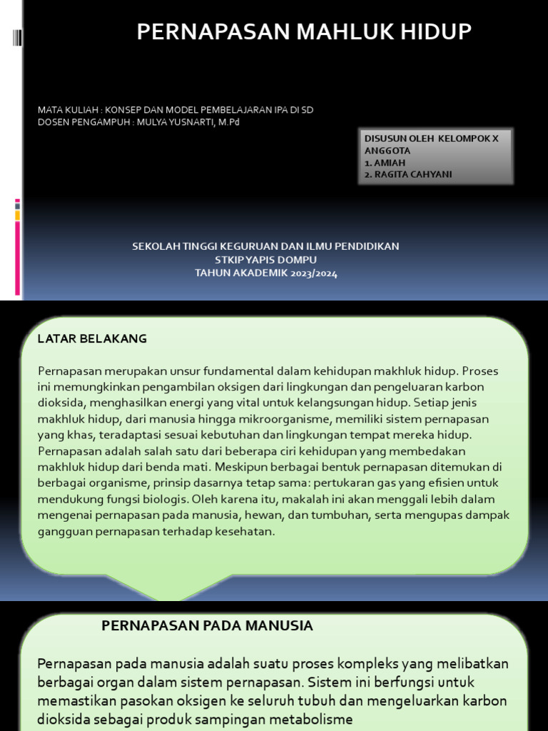 Pernapasan Mahluk Hidup | PDF