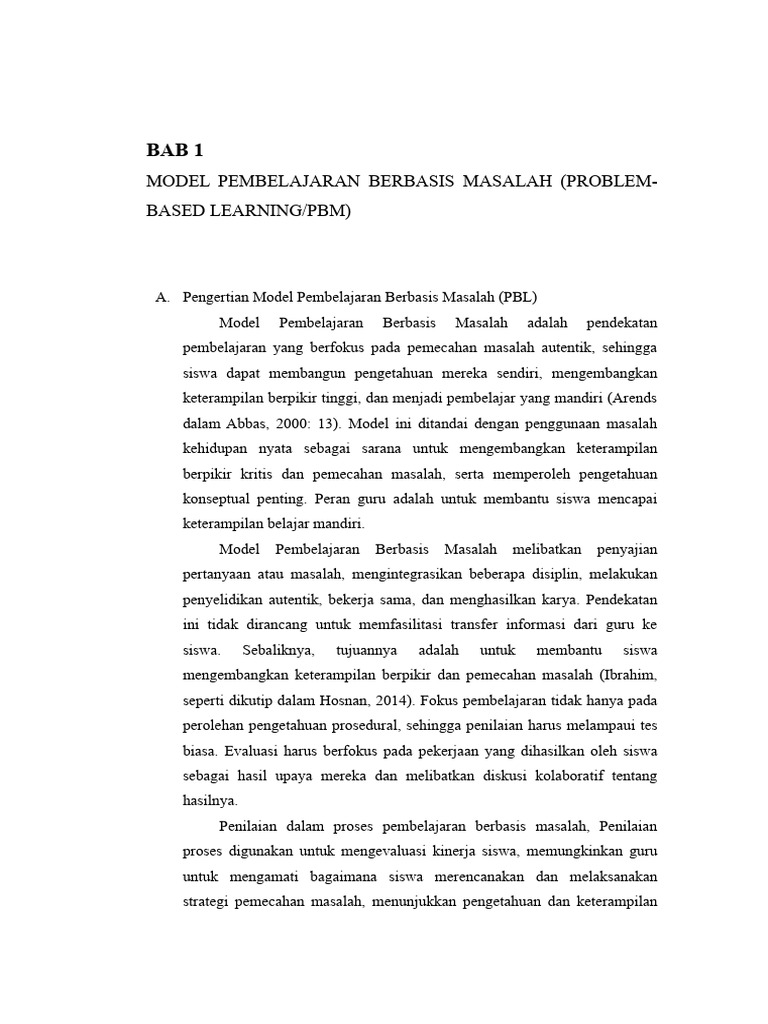 Model Pembelajaran Berbasis Masalah | PDF