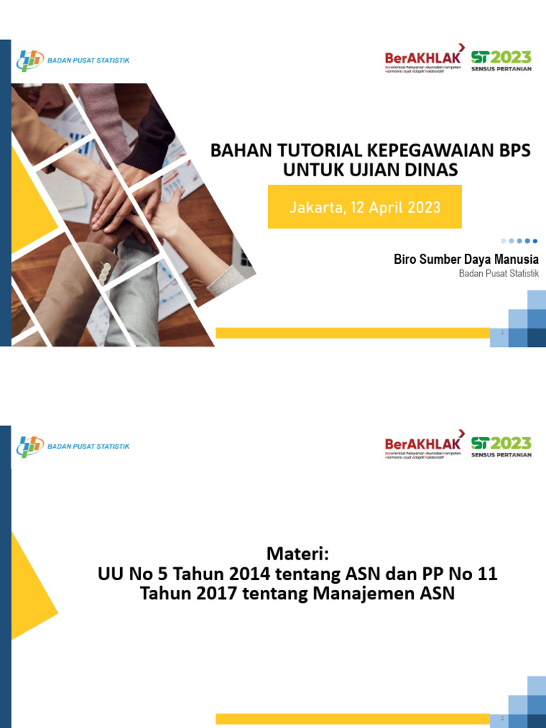 Yulias Untari - Bahan Tutorial Kepegawaian Bps Untuk Ujian Dinas | PDF