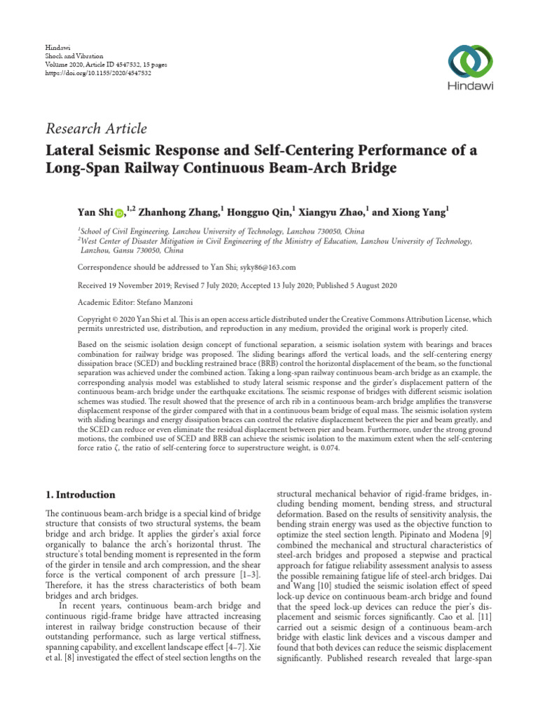 Lateral Seismic Response and Self-Centering Performance of A Long Span ...