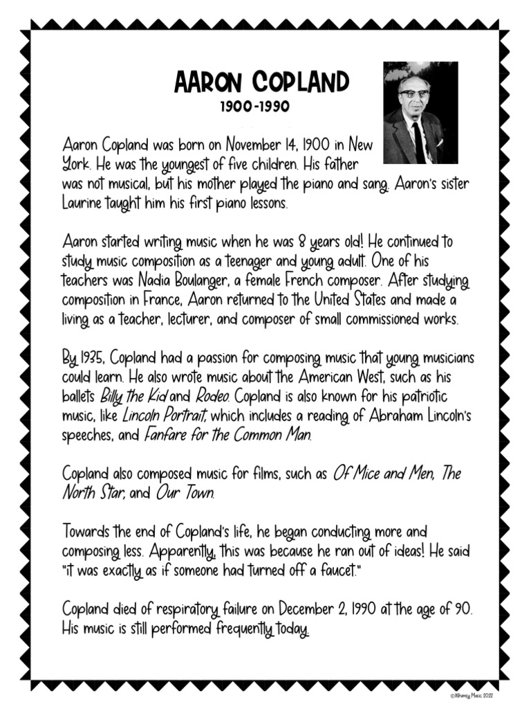 Copland Worksheets | PDF