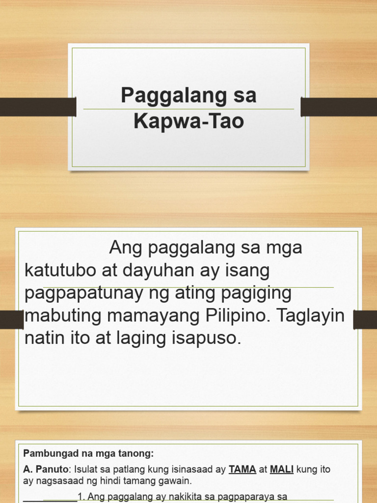 .Paggalang Sa Kapwa-Tao | PDF