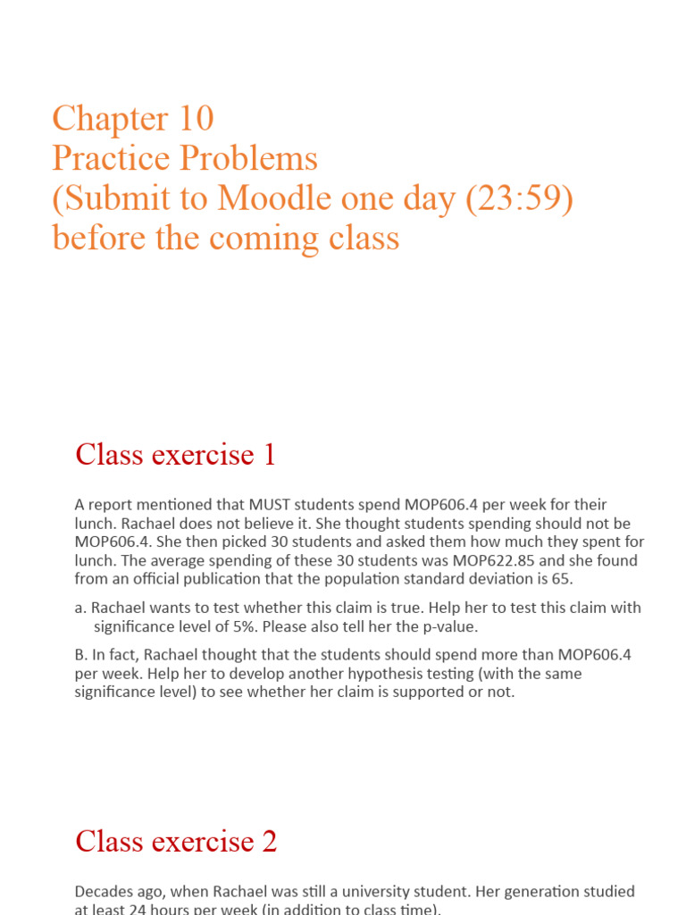 Chapter 10 Practice Problems | PDF | Statistical Significance | P Value