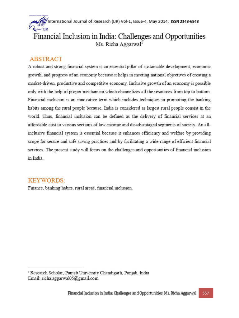 Financial Inclusion Challenges in India | PDF | Financial Inclusion ...