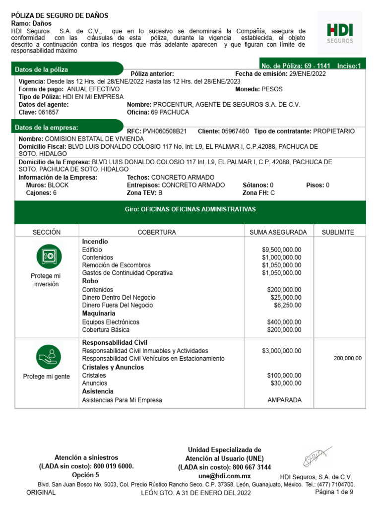 Seguro Edificio 2022 | PDF | Póliza de seguros | Seguro