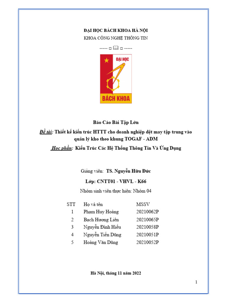 BTL HTTT Nhom4 VHVL K66 | PDF