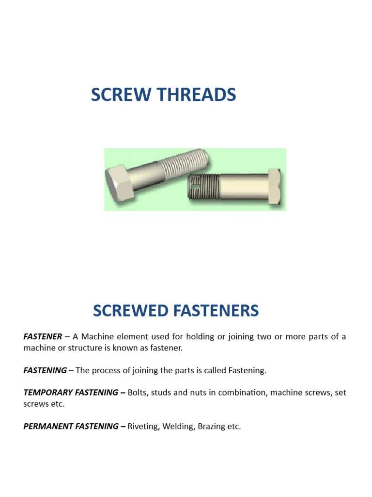 Screw Threads | PDF | Screw | Nut (Hardware)